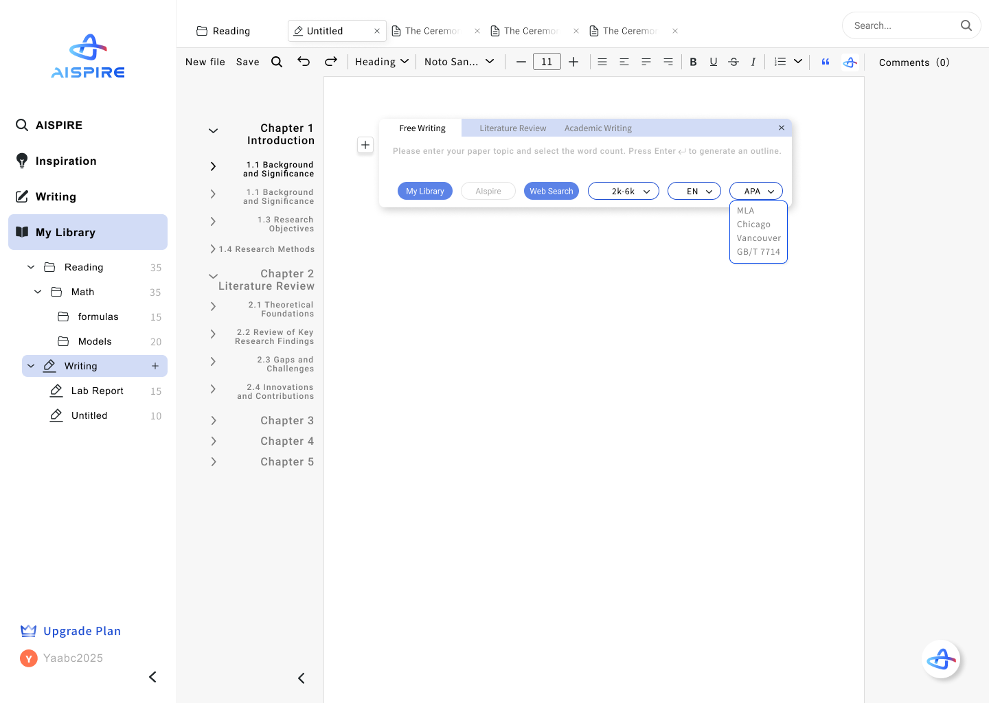 AIspire - AI Academic Writing Assistant